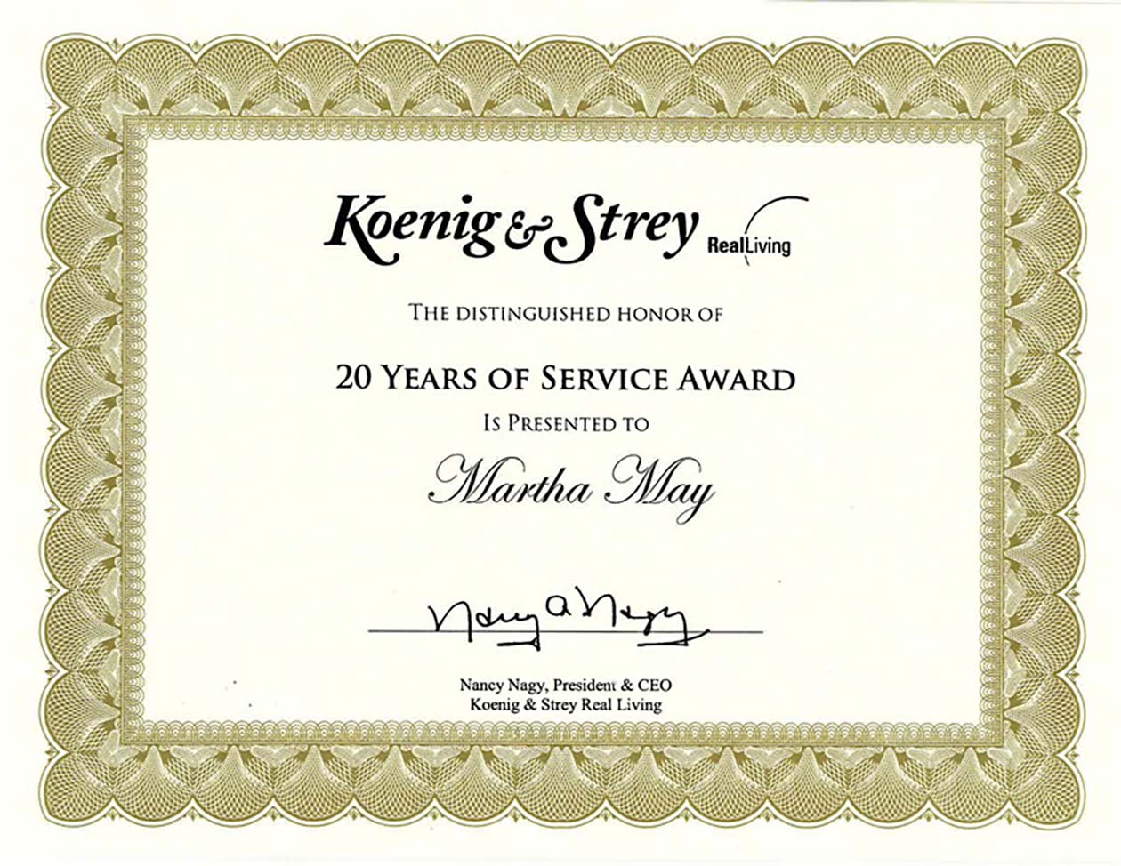20 Years Of Service Award Martha May North Shore And Chicago Realtor 20-years-of-service-award-martha-may-north-shore-and-chicago-realtor